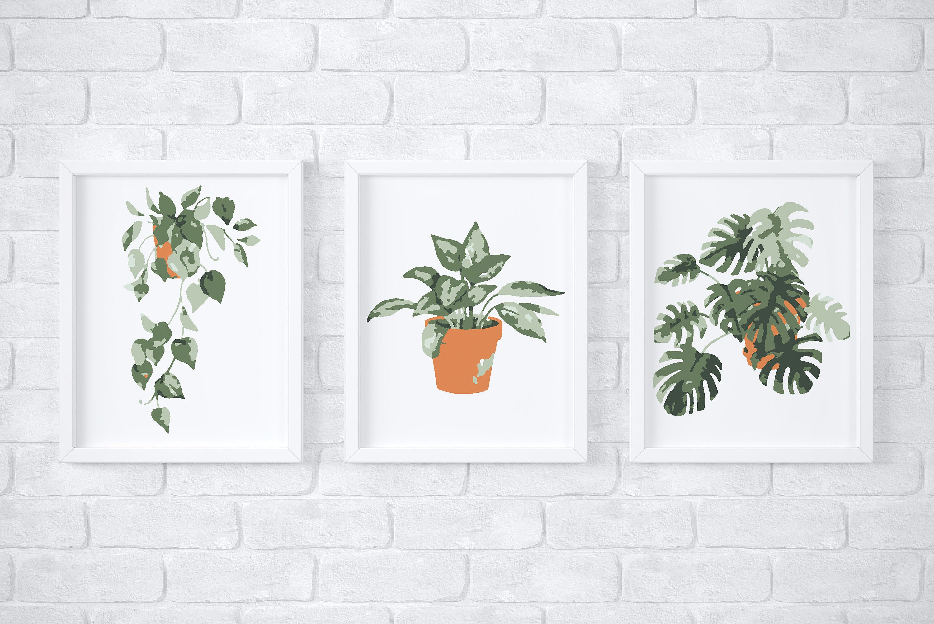 Paper, Party & Kids Tropical Potted Plant Paint By Number Kit,DIY Oil ...