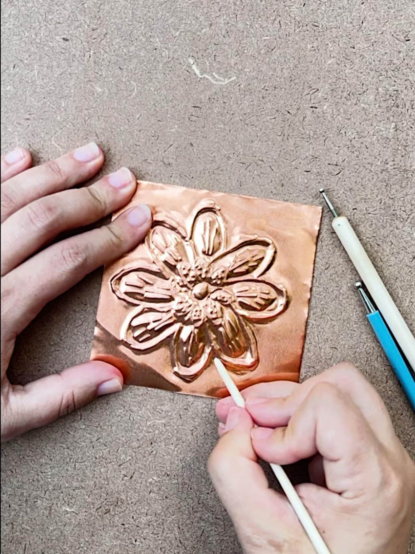 Copper Garland Metal Embossing Kit / Holiday Craft Kit / Metal Tooling ...