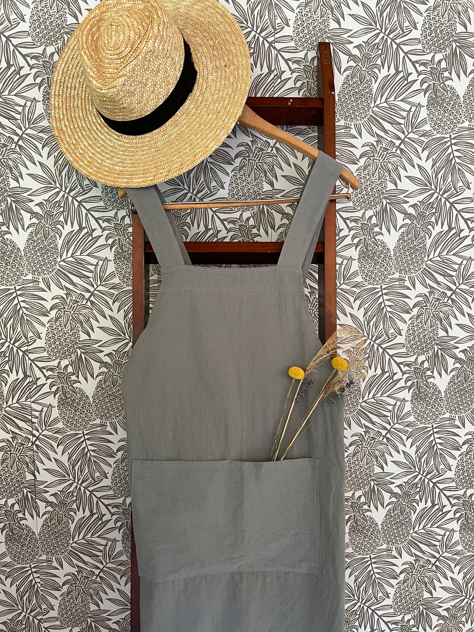Cross Back Apron/cotton Apron/artists Apron/korean Style Apron/painters ...