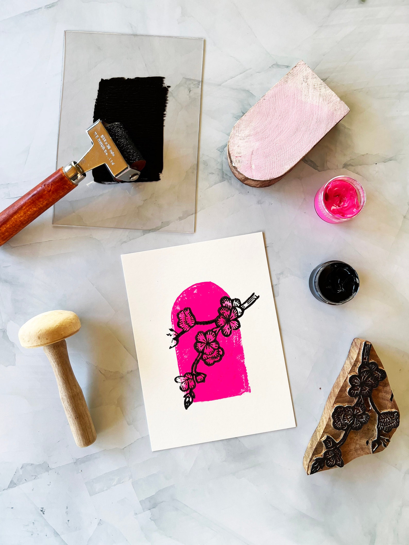 Cherry Blossom Wood Block Printing Kit / Printmaking Kit/ - Etsy