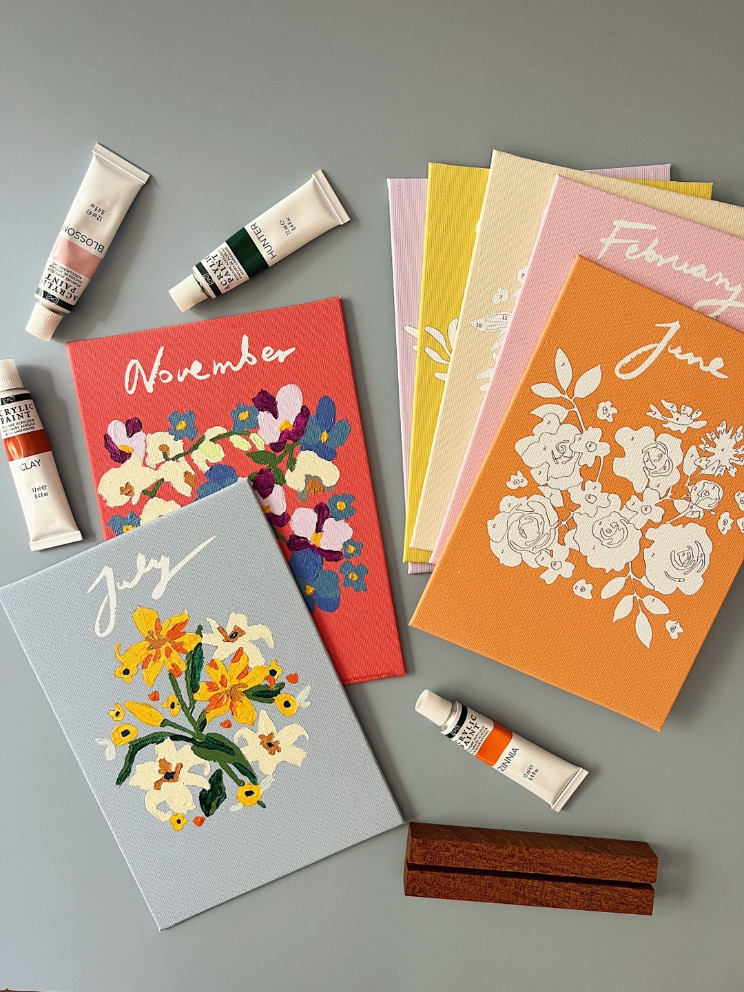 Paint-by-number Calendar Kit/paint Your Own Calendar/ Calendar Kit - Etsy