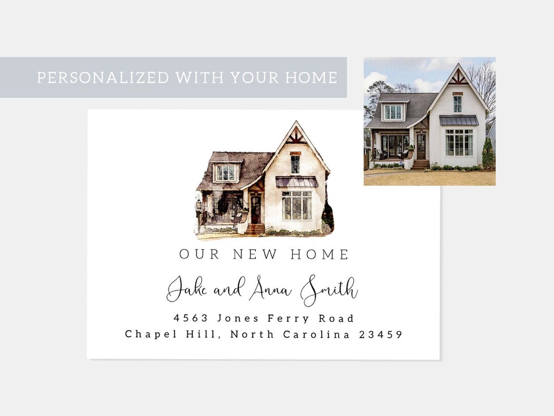Custom Moving Announcement Card/just Moved Card/personalized New House ...