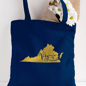 Virginia Tote Bag/custom Tote/wedding Welcome Bag/canvas Shopping Bag ...