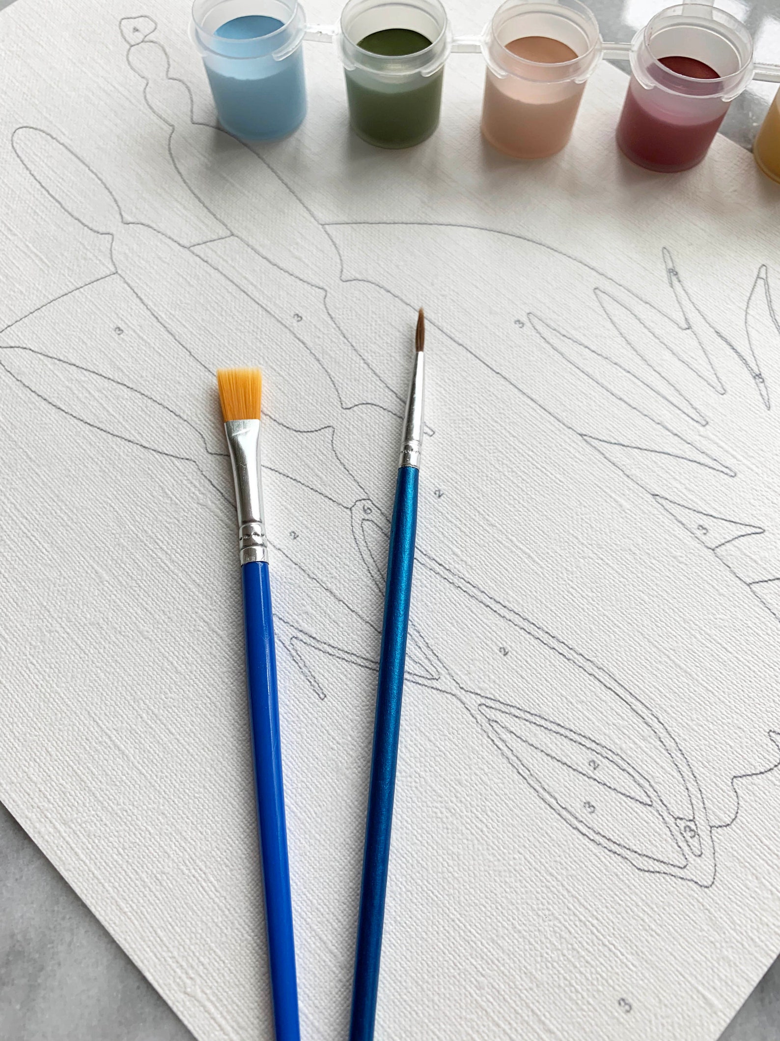 Potted Plants Paint by Number Kit/color by Number Kit/custom - Etsy