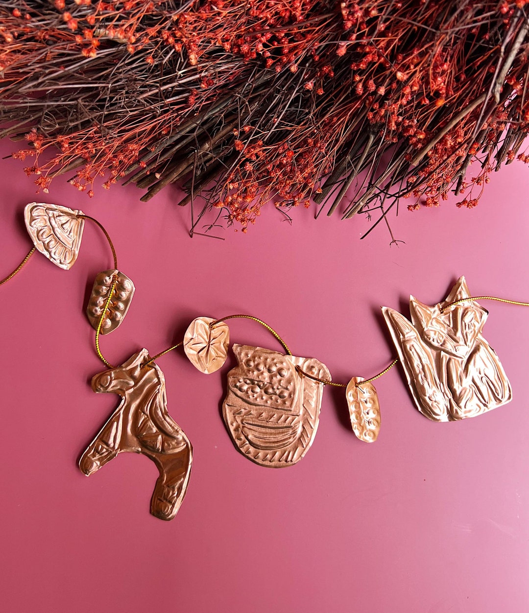 Copper Garland Metal Embossing Kit / Holiday Craft Kit / Metal Tooling ...