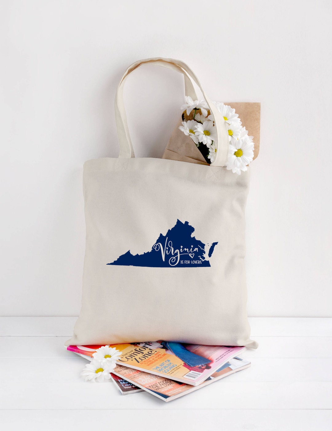 Virginia Tote Bag/custom Tote/wedding Welcome Bag/canvas Shopping Bag ...