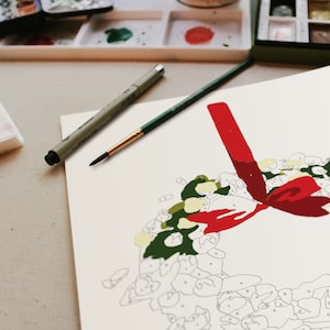 Christmas Wreath Paint by Number Kit/color by Number Kit/custom Paint ...