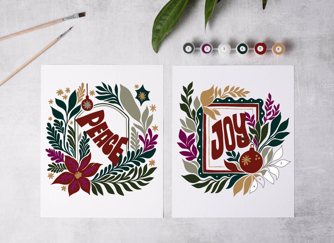 Joy and Peace Paint by Number Kit/christmas Paint by Number/christmas ...