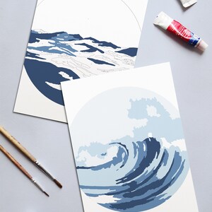 Ocean Waves Paint by Number Kit Digital/custom Beach Paint by Number ...