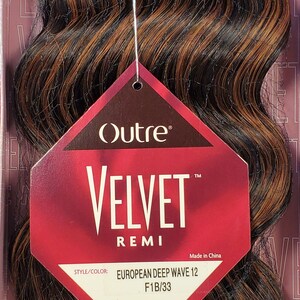 Outre Velvet Remi 12 Inch 100% Human Hair European Deep Weave Extension ...