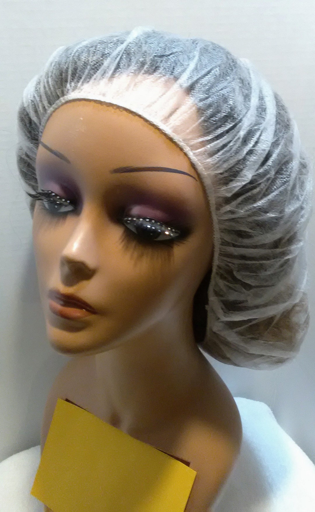 10 Pcs Thin White Restaurant Cooking Snoods Bouffant Hair Cap Elastic ...