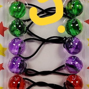 Ponytail Holder Knocker Ball Blue Pink Purple Green Yellow Red Bead ...