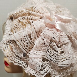 Lace Church Hat, Chapel Prayer Cap Comb Attached One Size Navy Blue ...