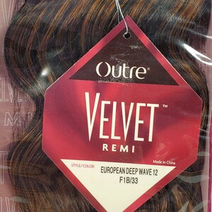 Outre Velvet Remi 12 Inch 100% Human Hair European Deep Weave Extension ...