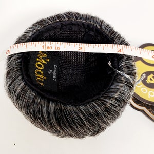 Salt and Pepper Black With Grey Mix Hair Dome Wiglet Bun Chignon ...