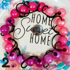 Ponytail Holder Knocker Ball Blue Pink Purple Green Yellow Red Bead ...