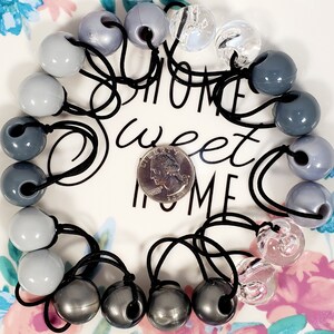 Hair Ball Cat Bear Gold Silver Knocker Ball Blue Pink Purple Grey Bead ...