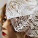 Lace Church Hat, Chapel Prayer Cap Comb Attached One Size Navy Blue ...