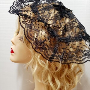 Lace Church Hat, Chapel Prayer Cap Comb Attached One Size Hot Pink ...