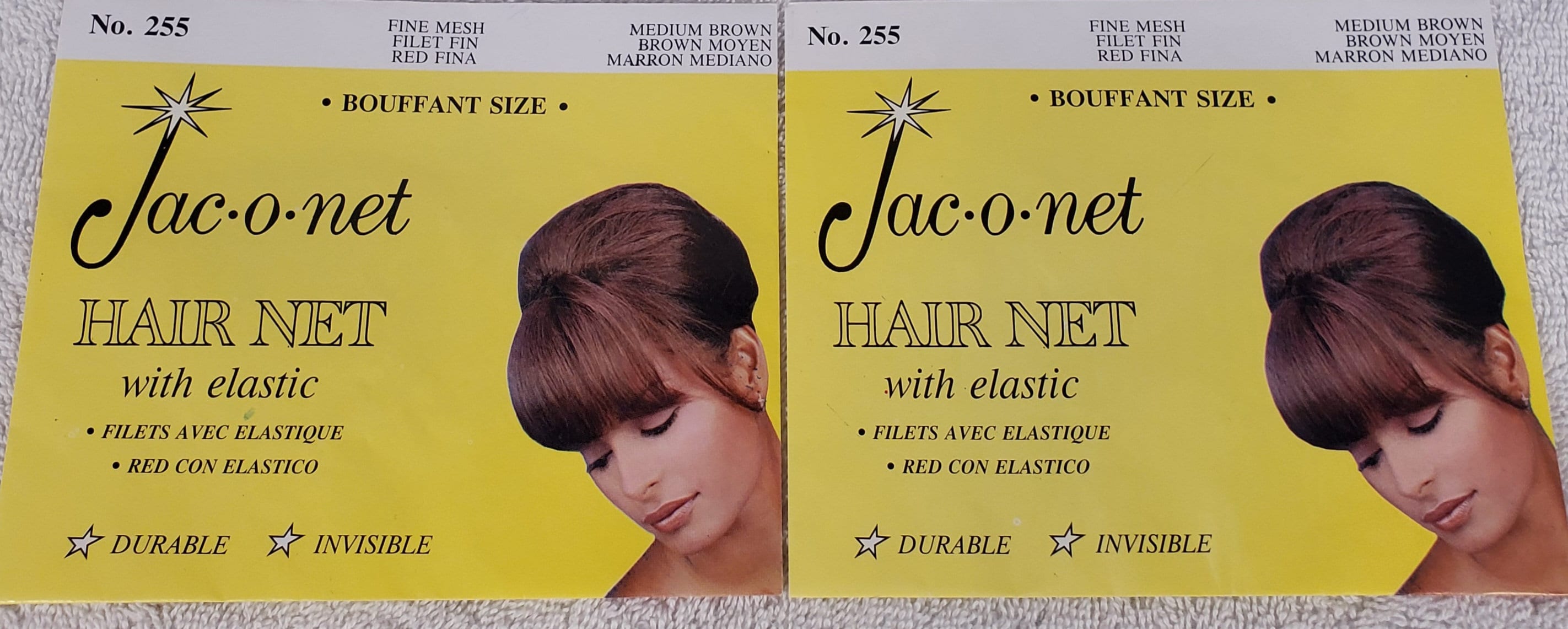 Buy 1 Get 1 Free Jac-o-net # 255 Bouffant Size Invisible Retro Thin ...