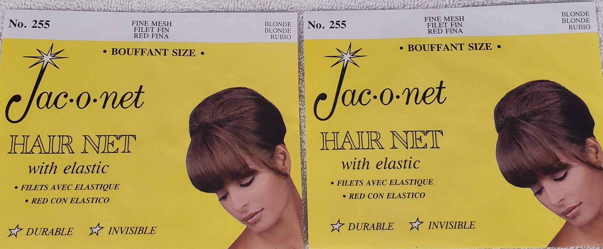 Buy 1 Get 1 Free Jac-o-net # 255 Bouffant Size Invisible Retro Thin ...
