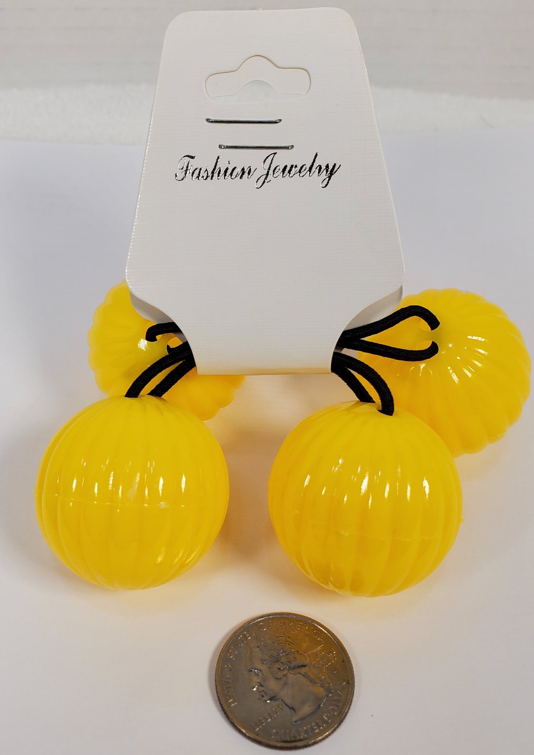 2 Pcs Kid Scrunchie Jumbo Size Bead Hair Tie Girl KNOCKER Ball Ponytail ...