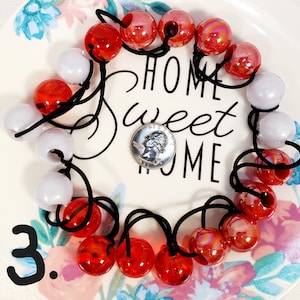 Ponytail Holder Knocker Ball Blue Pink Purple Green Yellow Red Bead ...