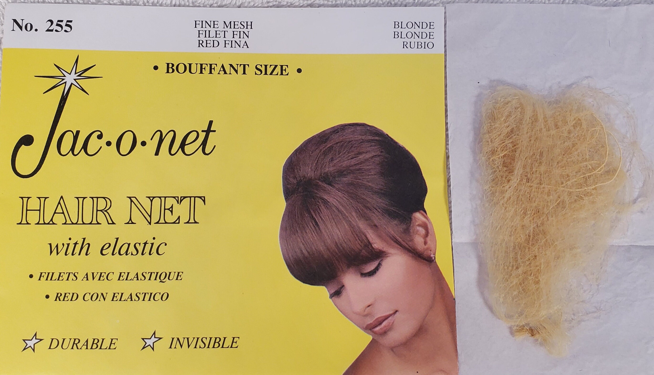 Buy 1 Get 1 Free Jac-o-net # 255 Bouffant Size Invisible Retro Thin ...