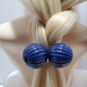 4 Pcs Solid Big Hair Ball SKY BLUE Orange Navy Blue Kid Scrunchie Jumbo ...