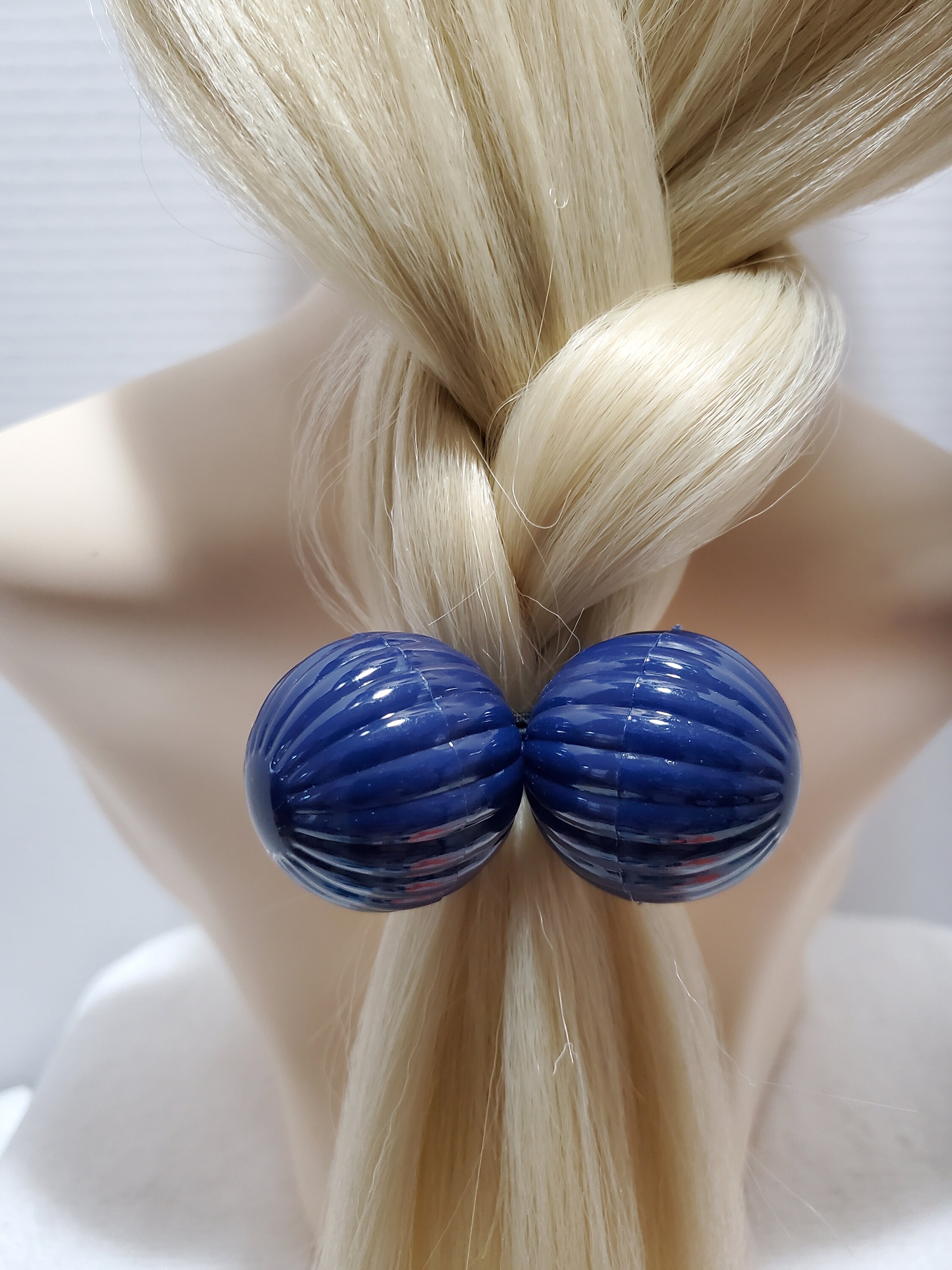 4 Pcs Solid Big Hair Ball SKY BLUE Orange Navy Blue Kid Scrunchie Jumbo ...