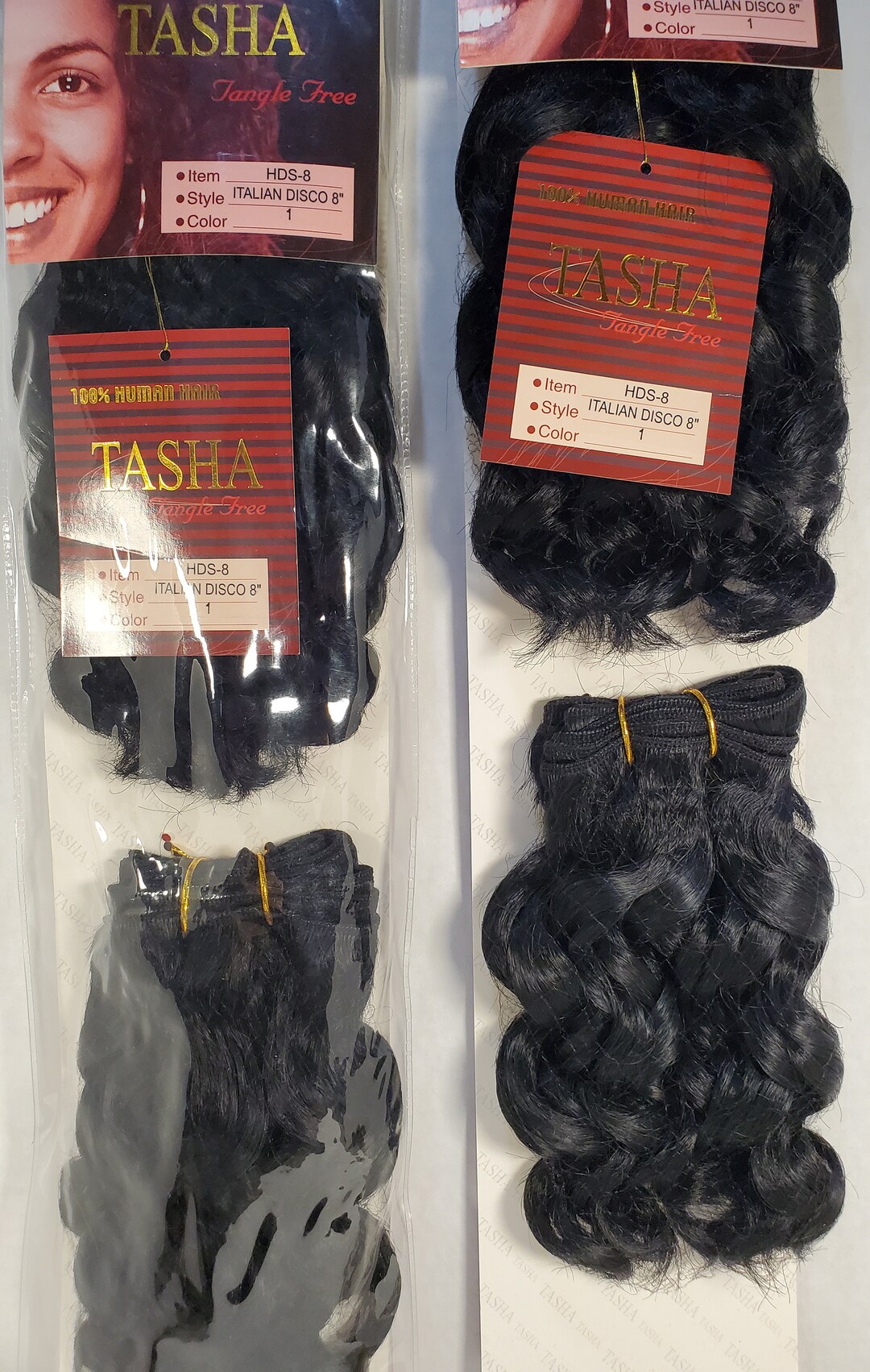 1 " Buy 1 Get 1 Free" Italian Disco Curl 8 Inch 2pcs Short Cut Human ...