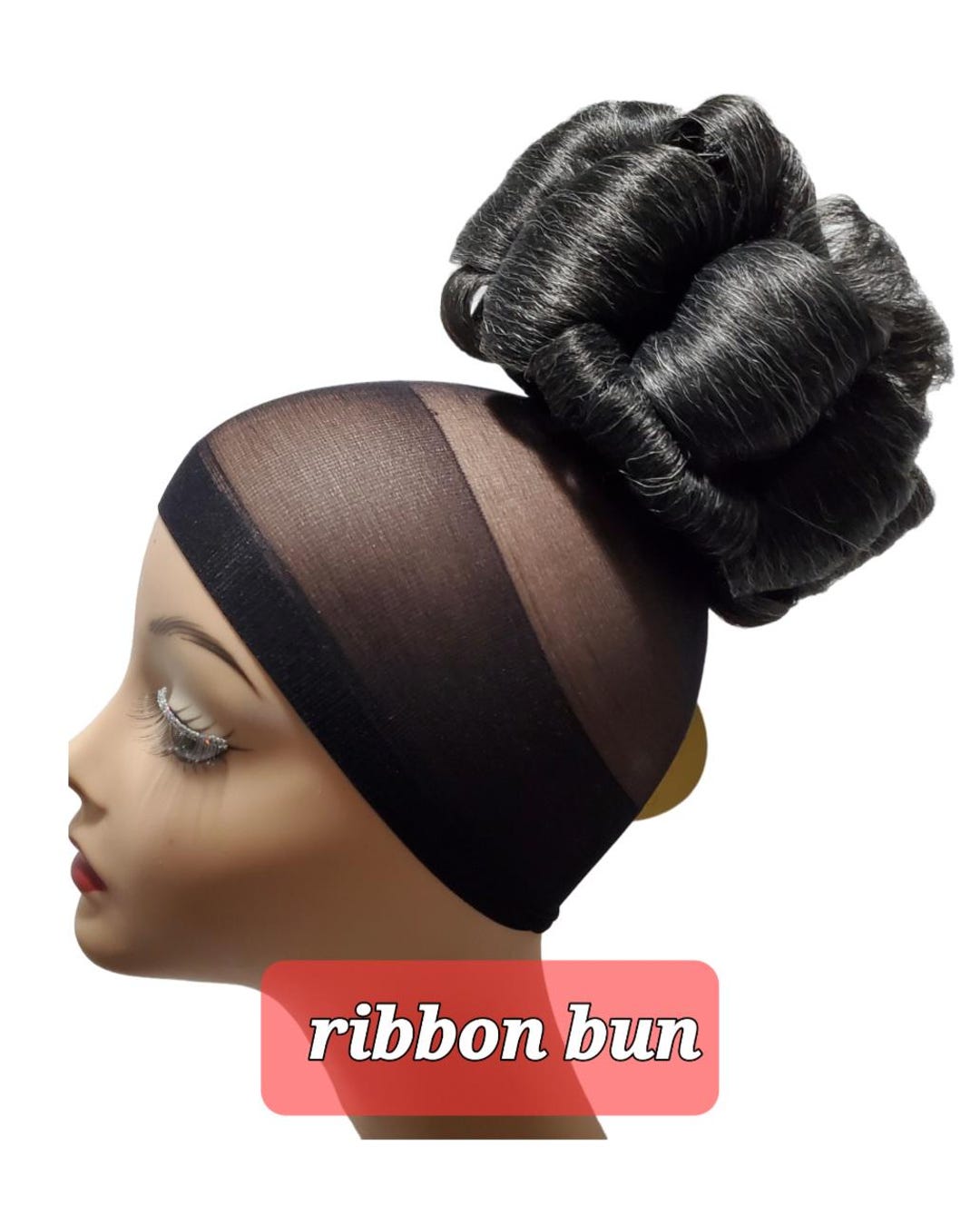 Salt and Pepper #280,#34 Black With Grey Mix Hair Dome Wiglet Bun Style ...