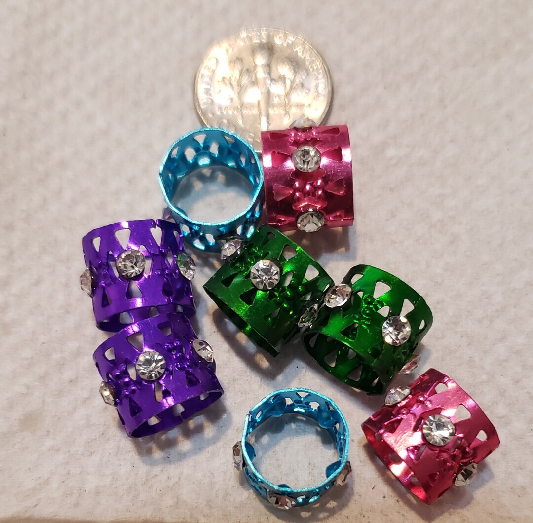 Buy 1 Get 1 Free Purple Green Silver Filigree Tube Blue Stone Braid ...