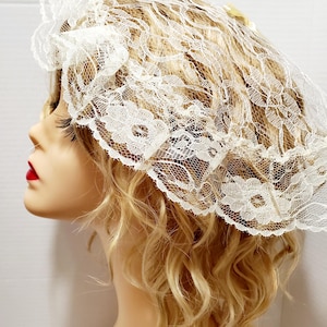 Lace Church Hat, Chapel Prayer Cap Comb Attached One Size Hot Pink ...