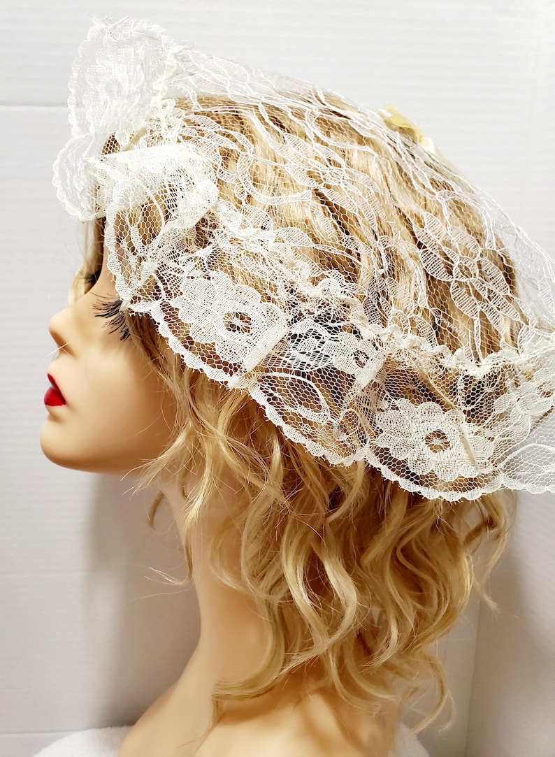Lace Church Hat, Chapel Prayer Cap Comb Attached One Size Hot Pink ...