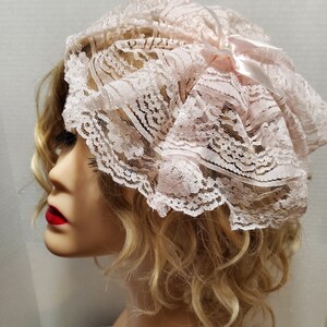 Lace Church Hat, Chapel Prayer Cap Comb Attached One Size Navy Blue ...