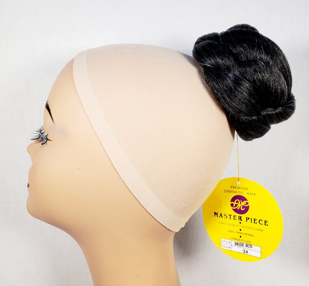 Salt and Pepper #280,#34 ,#44black With Grey Mix Hair Dome Wiglet Bun ...