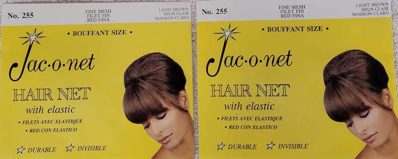 Buy 1 Get 1 Free Jac-o-net # 255 Bouffant Size Invisible Retro Thin ...