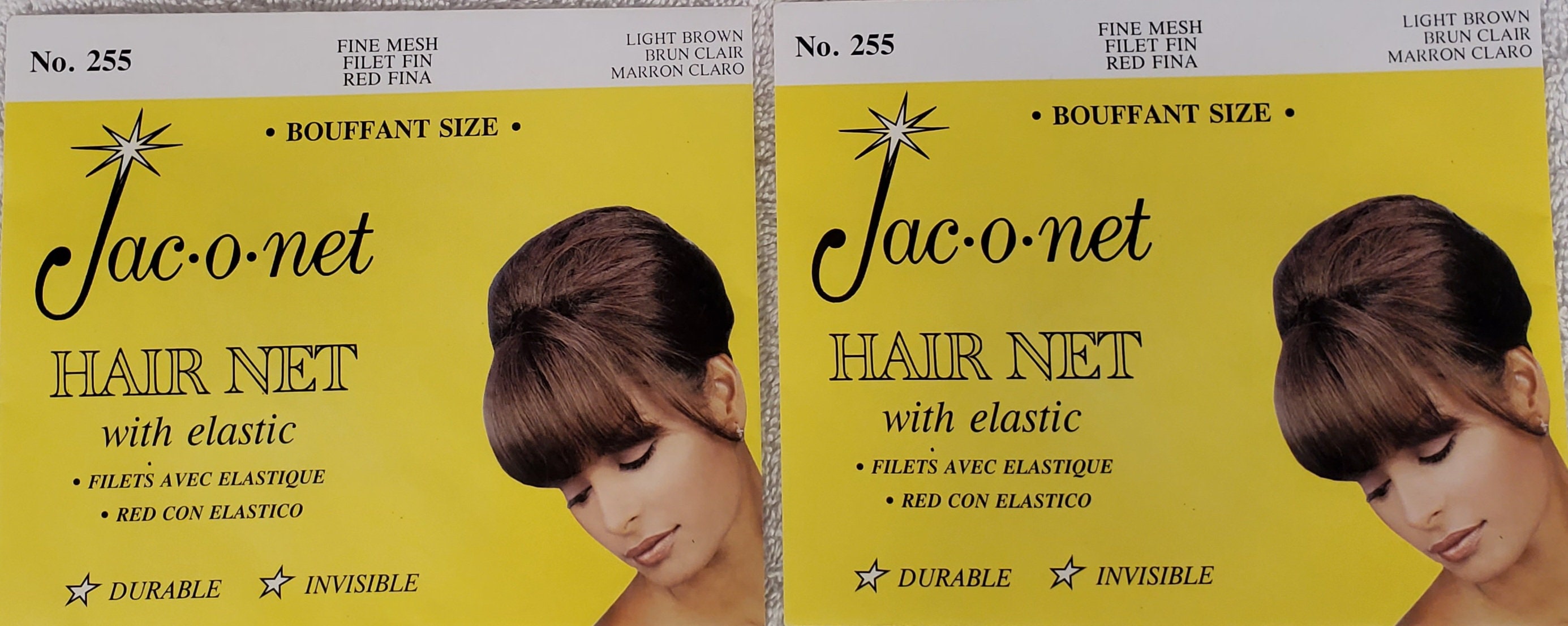 Buy 1 Get 1 Free Jac-o-net # 255 Bouffant Size Invisible Retro Thin ...