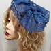 Lace Church Hat, Chapel Prayer Cap Comb Attached One Size Navy Blue ...