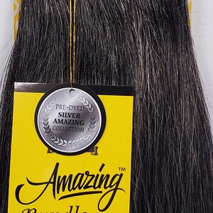 8 INCH #44 Salt and Pepper 100% Human Weave Hair 8 Inch Extension ...