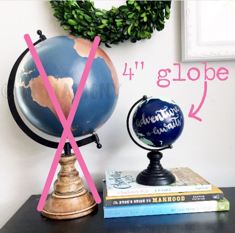 Custom Hand Painted Globe World Map Globe Wedding Guestbook - Etsy