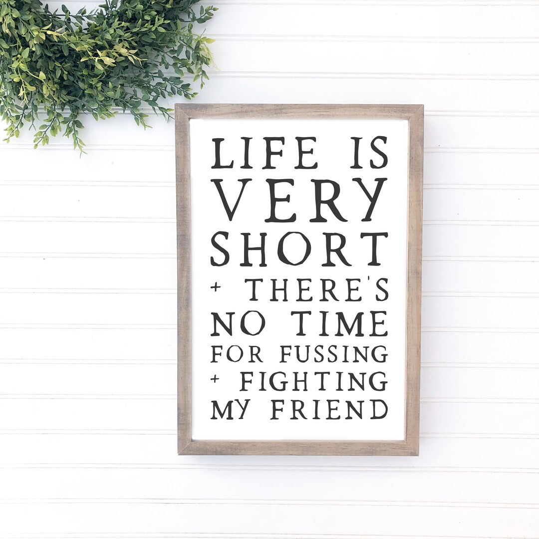 Life is Very Short Playroom Wall Art Framed Wood Sign - Etsy