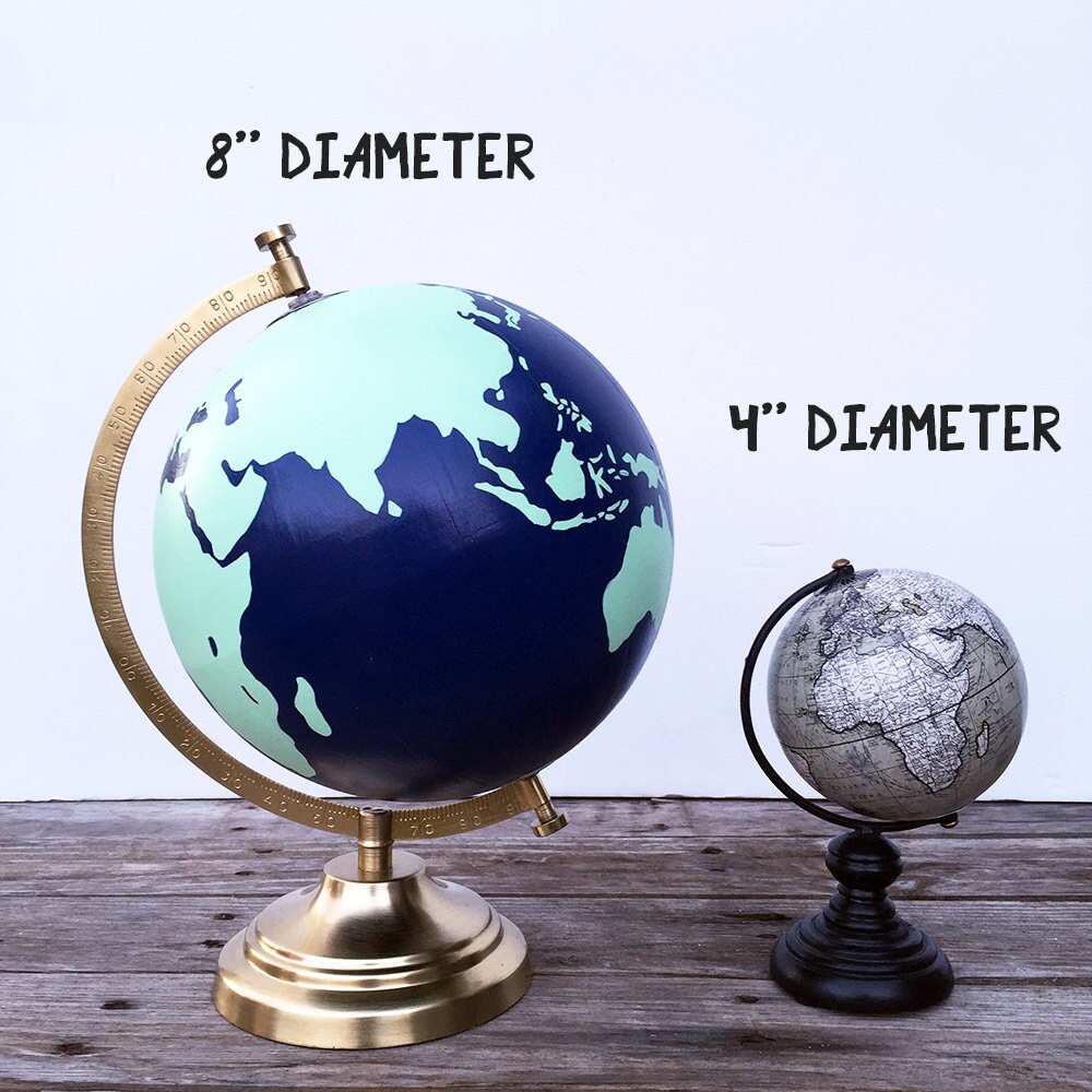 Custom Hand Painted Globe World Map Globe Wedding Guestbook | Etsy