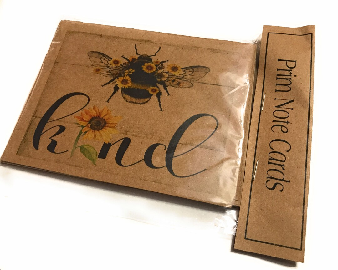 Notecardbee Kindbumble Beeblank Cardsprimitive Greeting - Etsy