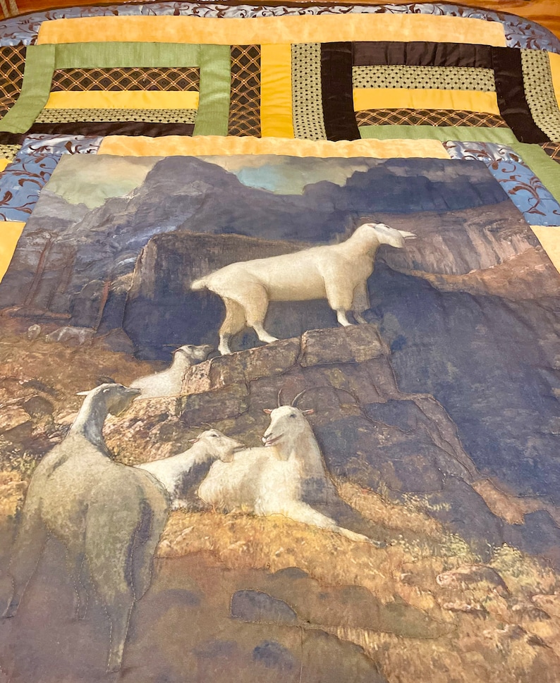 Mountain Goat Quilt, Goat, Quilt, Mountain Goats, Handcrafted ...