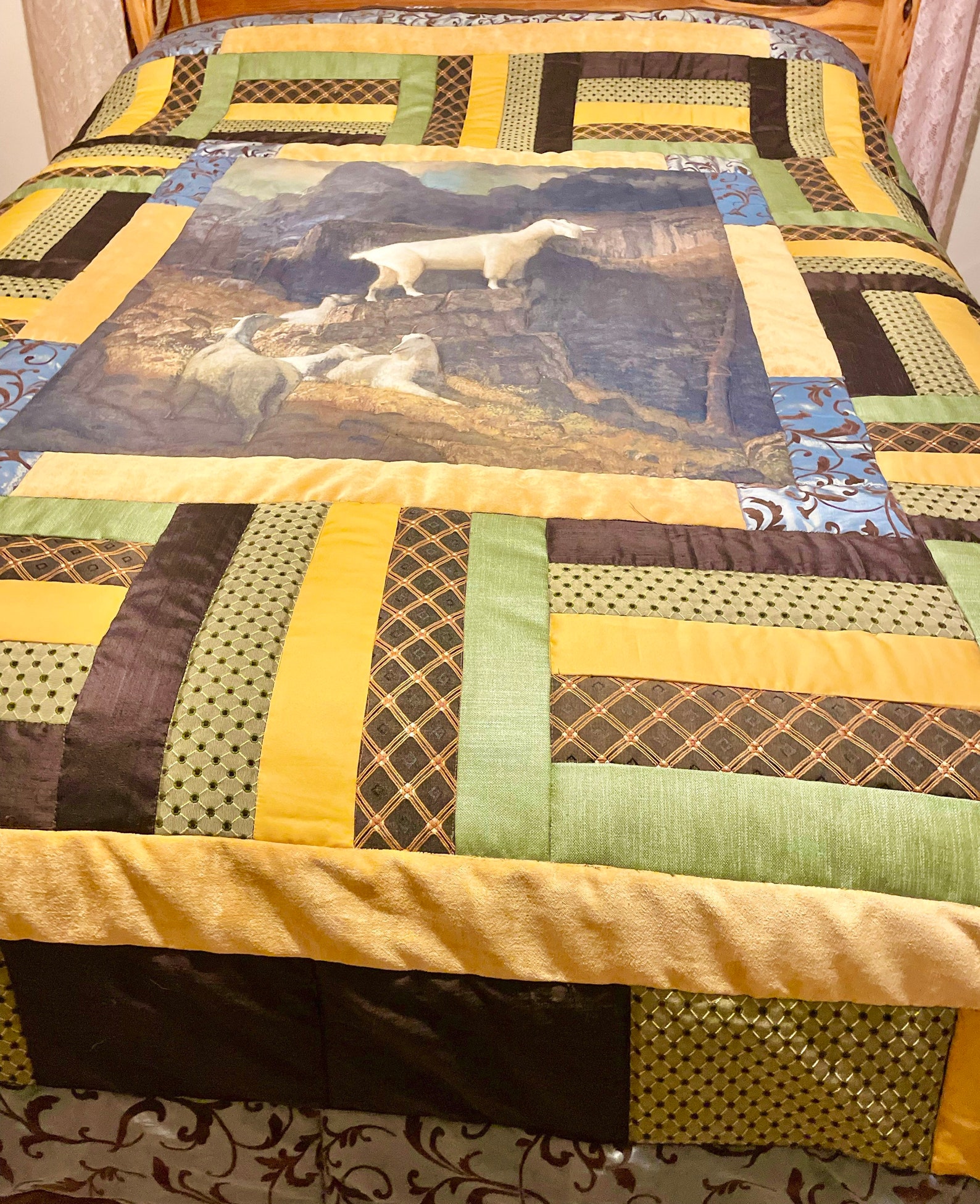 Mountain Goat Quilt, Goat, Quilt, Mountain Goats, Handcrafted ...
