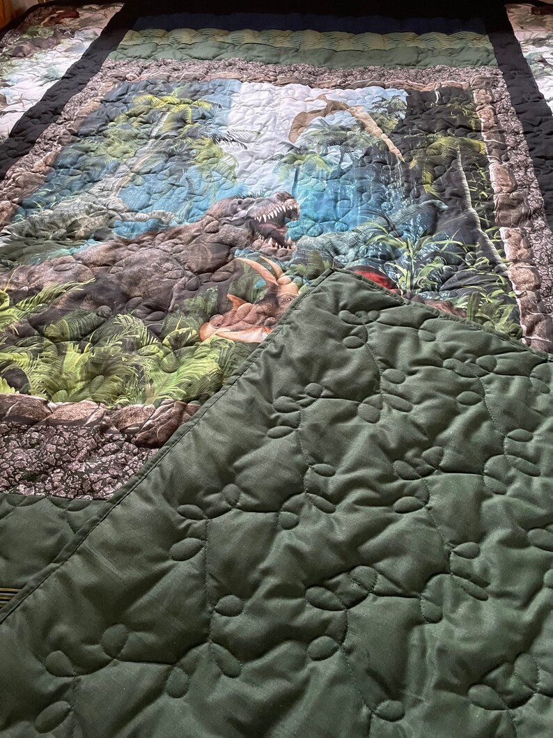 Dino Quilt Dinosaur Quilt T Rex Jurassic Quilt Boys - Etsy