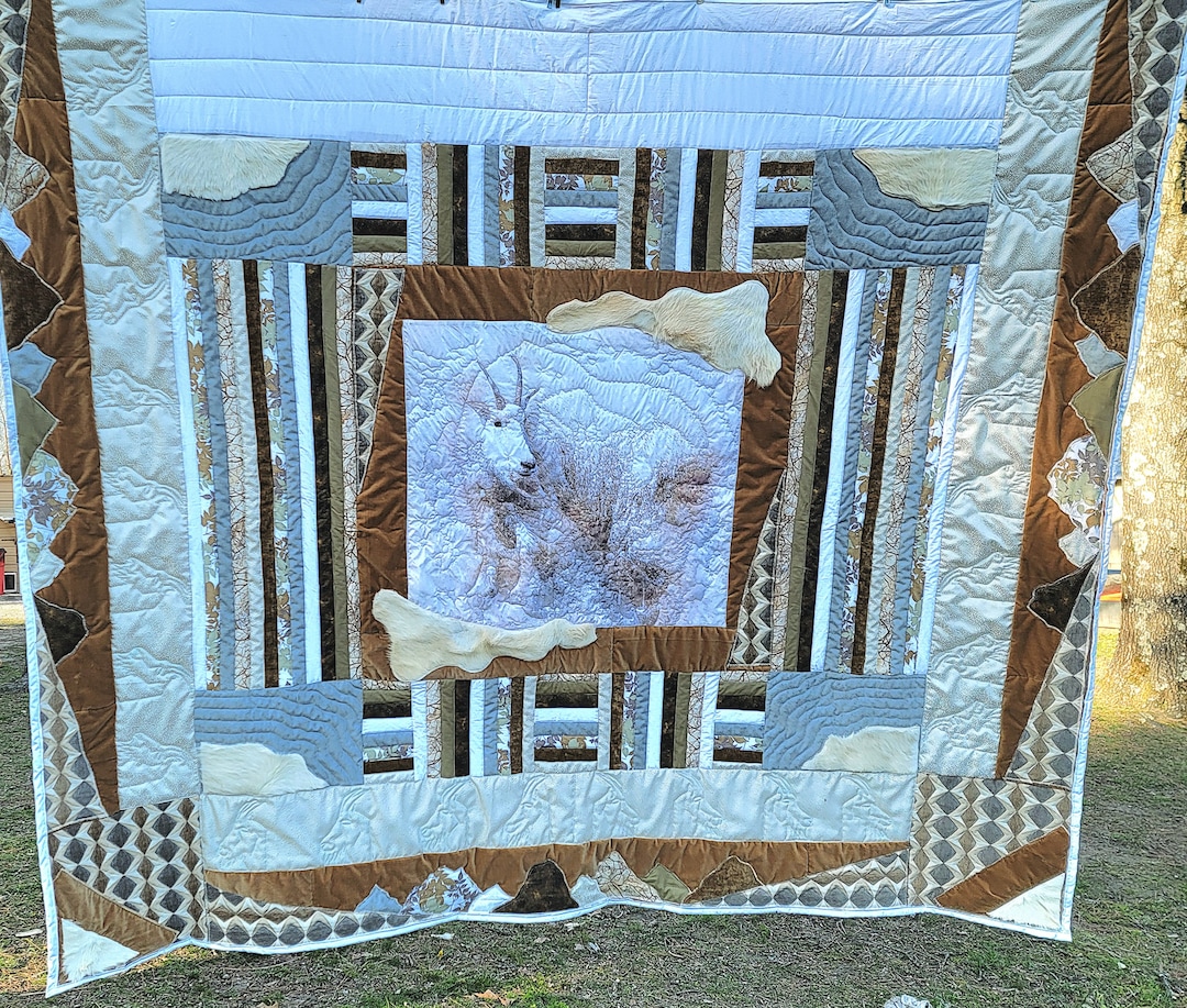 Mountain Goat Quilt, Mountain Quilt, Goat, Quilt, Mountain Goats, Goat ...
