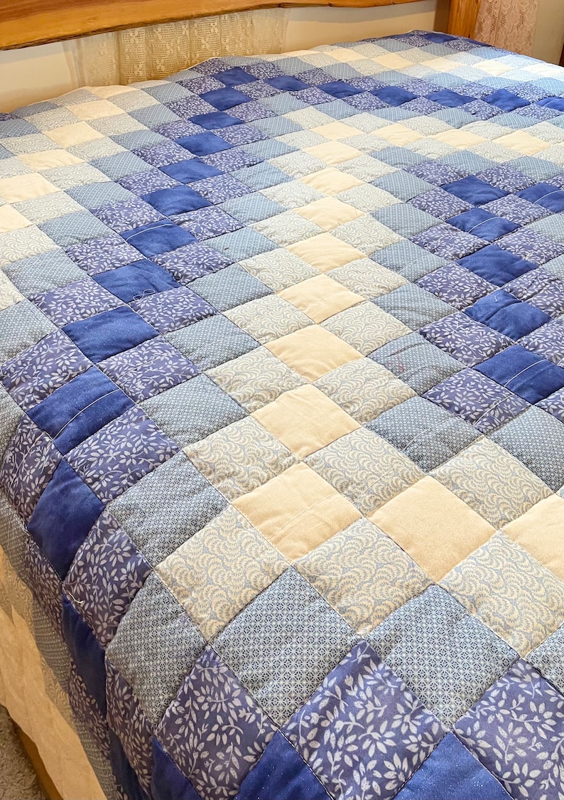 Blue Trip Around the World, Trip Around the World, Blue Quilt, Vintage ...